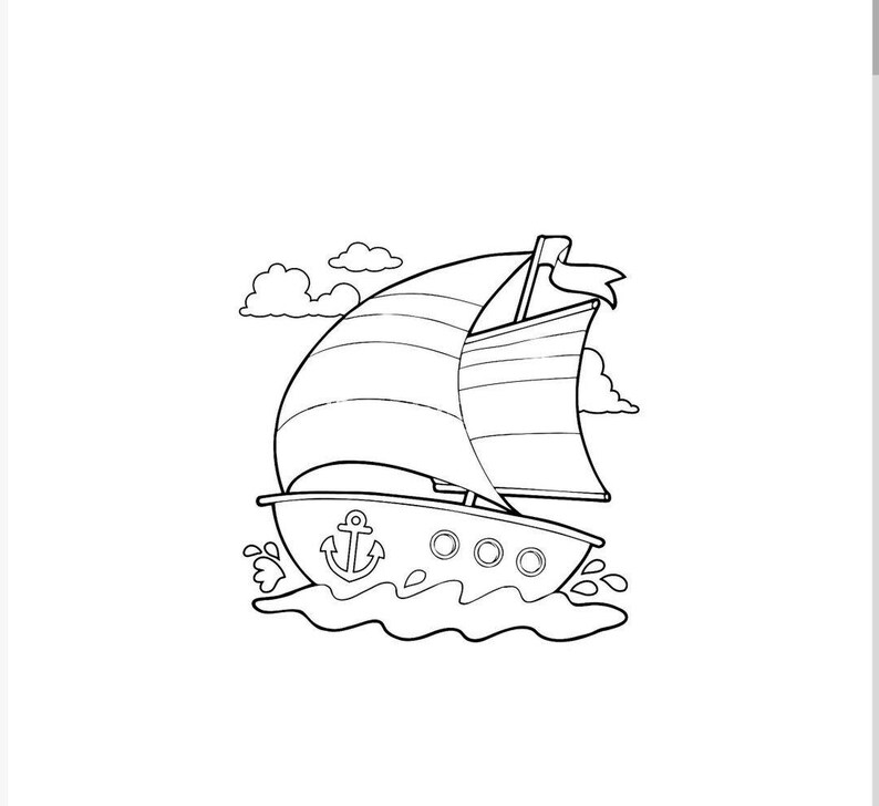 Coloring Book Boats Marine Theme - Etsy