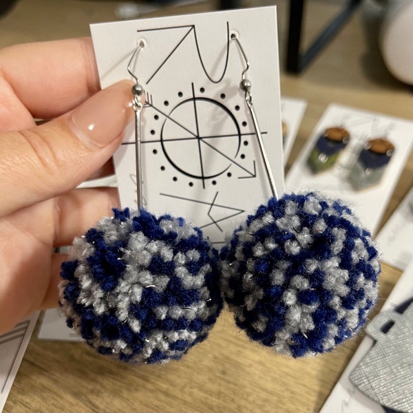 Pom Pom Earrings - Etsy