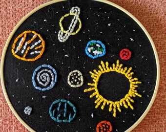 Solar System Embroidery | Etsy