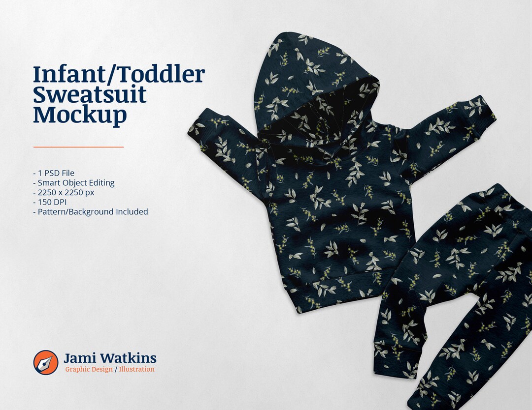Infant Toddler 2pc Sweatsuit PSD Mockup Template, Photoshop Smart ...