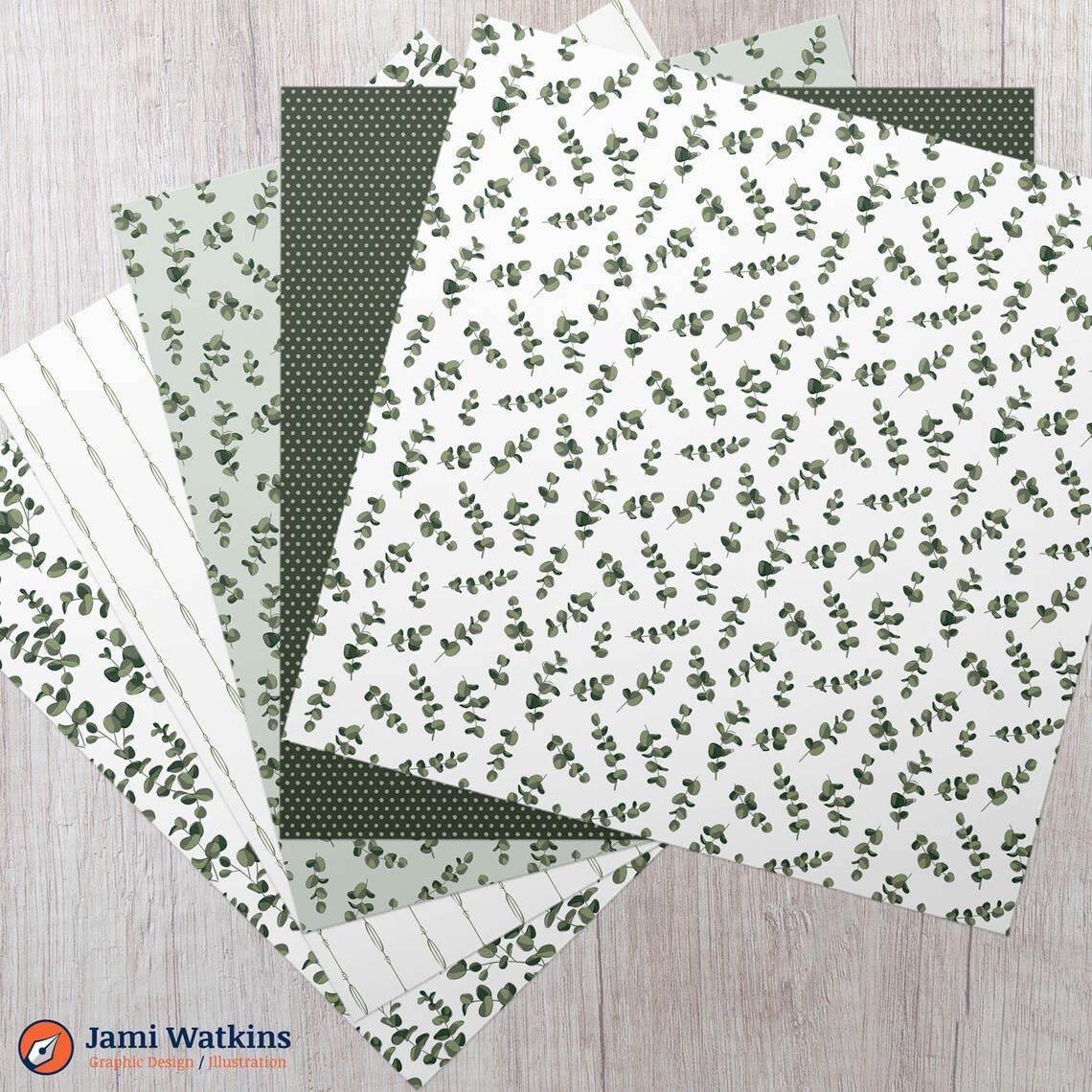 Eucalyptus Digital Paper Set 5 Essential Oils Pattern - Etsy