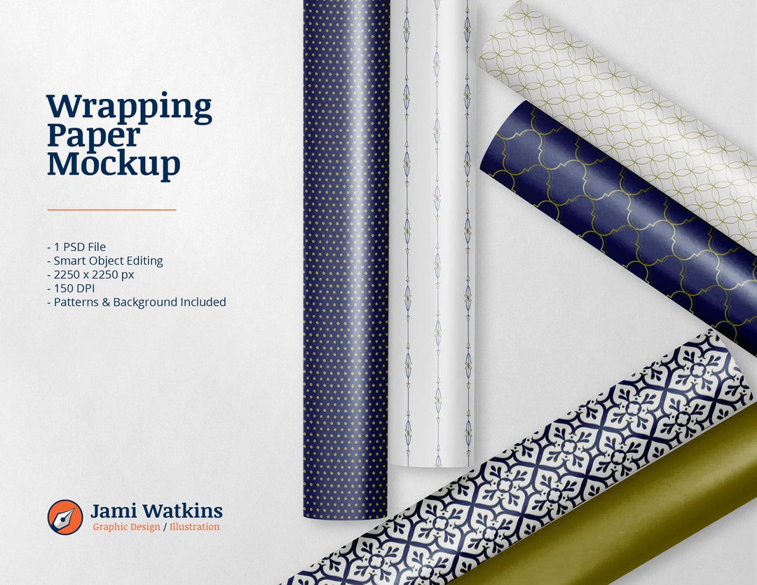 Wrapping Paper PSD Mockup Template, Photoshop Smart Object Editing - Etsy