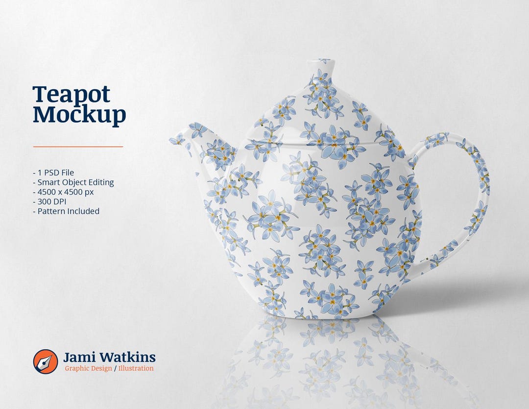 Teapot PSD Mockup Template, Photoshop Smart Object Editing - Etsy