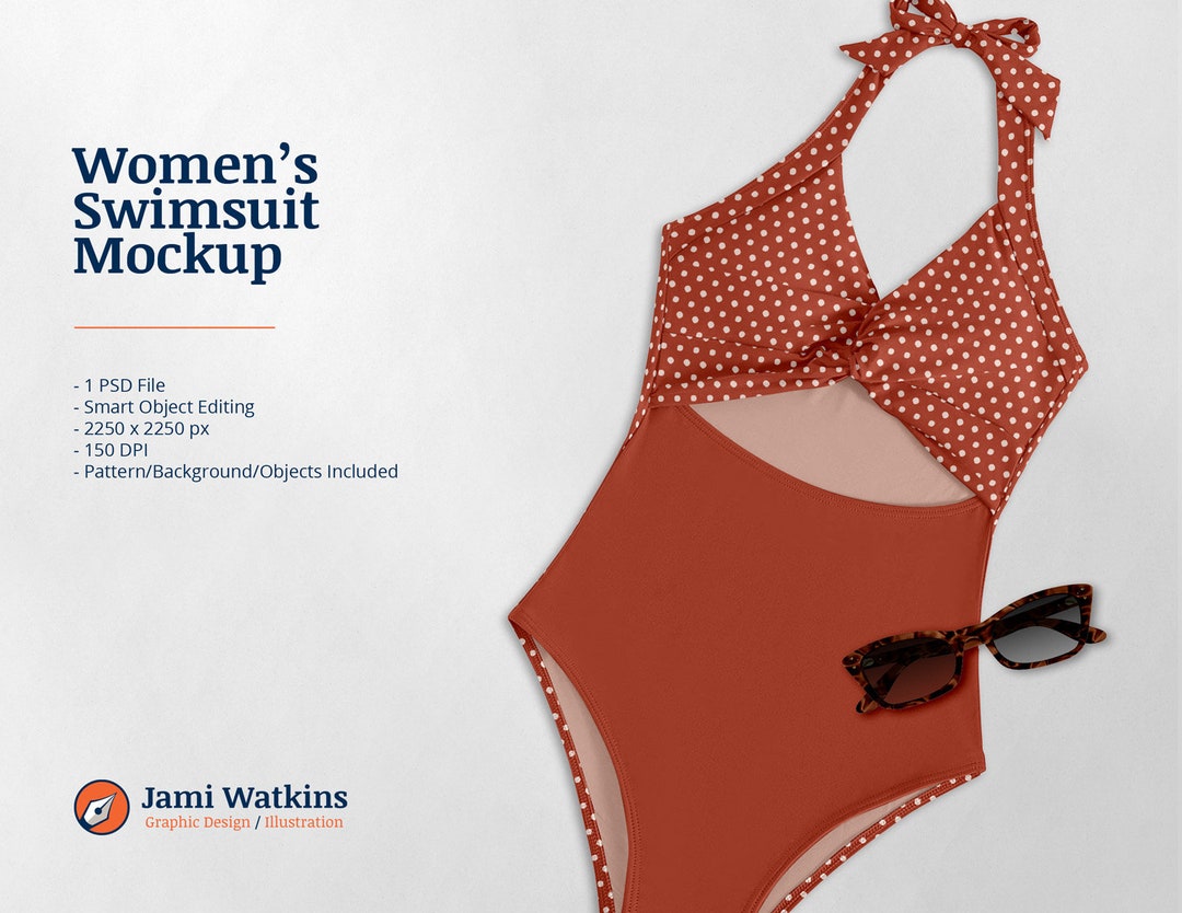 Women's 1pc Swimwear PSD Mockup Template, Photoshop Smart Object ...