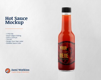 Hot Sauce Psd Mockup Template - Etsy