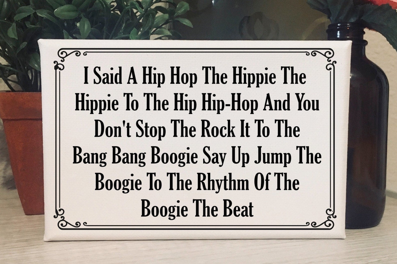 Old School Rap Lyrics Hip Hop Sign / Rap Decorations / Canvas | Etsy