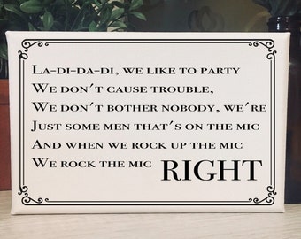 Old School Rap Lyrics Hip Hop Sign / Rap Decorations / Canvas | Etsy