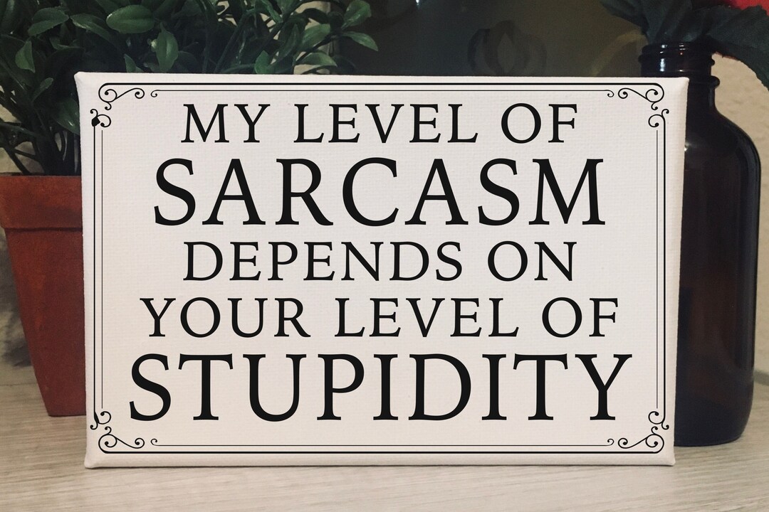 Your Level of Stupidity / Sarcastic Sign / Funny Office Decor Signs ...