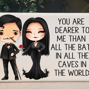 Morticia and Gomez Addams / Halloween Witchy Goth Decor / Gothic Love ...