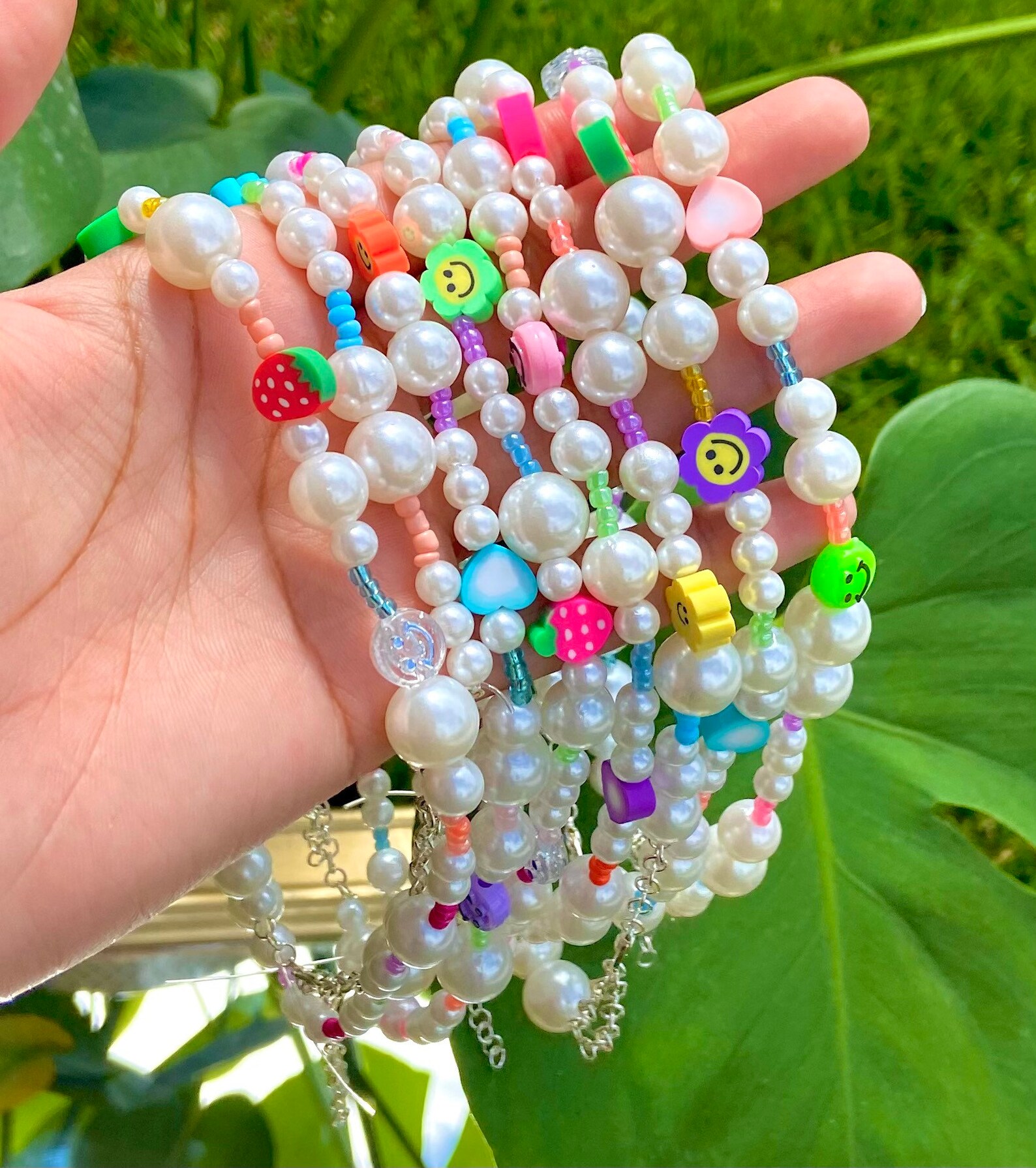 Funky Rainbow Pearl Necklaces | Funky Necklace | Pearl Necklace ...