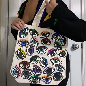 Optic Totes | Hand Painted | Eye | Tote Bag | Trendy | Bag | Purse ...