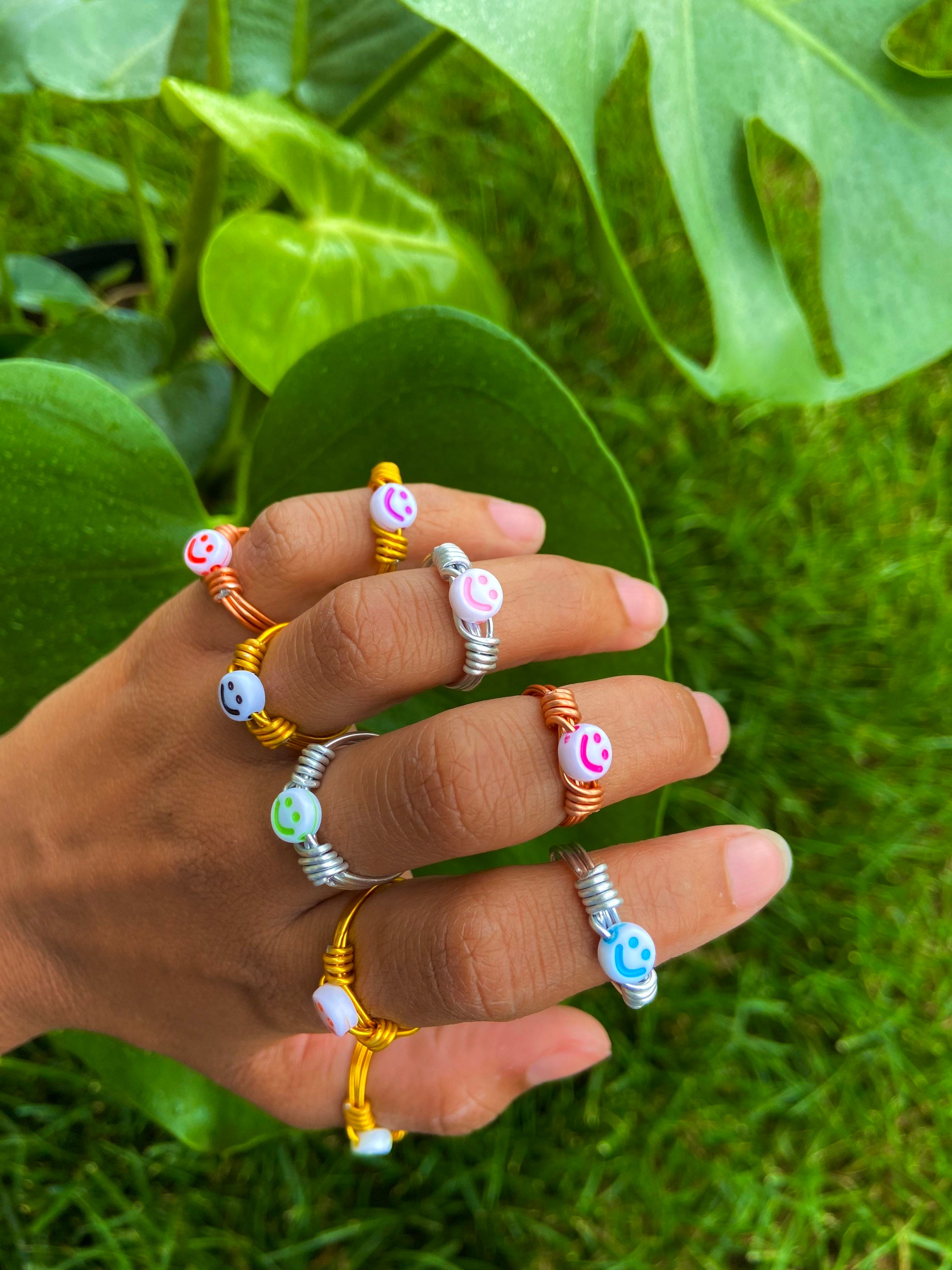 Smiley Face Rings Matching Rings Handmade Rings Cute | Etsy