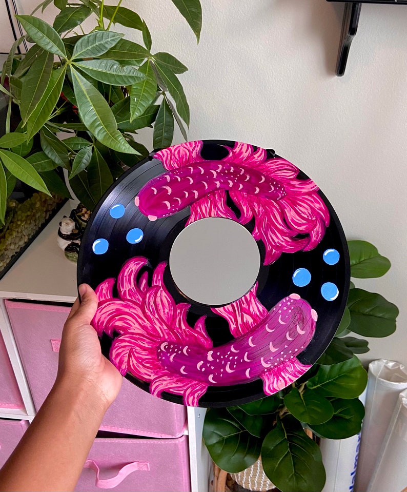 Fishy Vinyl Mirror Custom Painting Mirror Painted Vinyl - Etsy