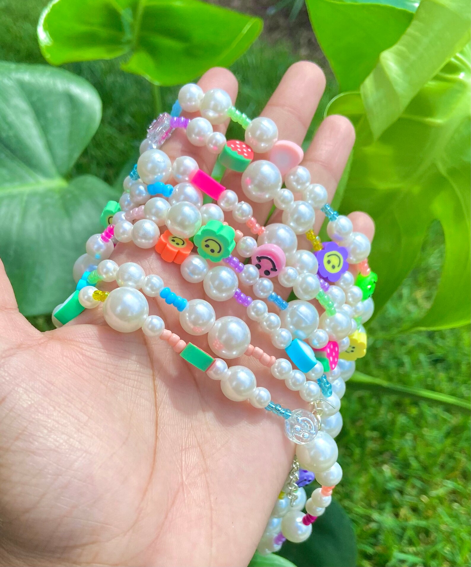 Funky Rainbow Pearl Necklaces | Funky Necklace | Pearl Necklace ...