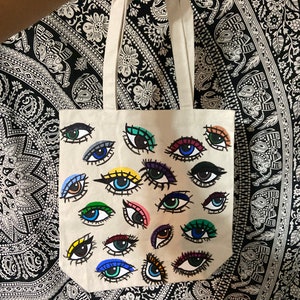 Optic Totes | Hand Painted | Eye | Tote Bag | Trendy | Bag | Purse ...