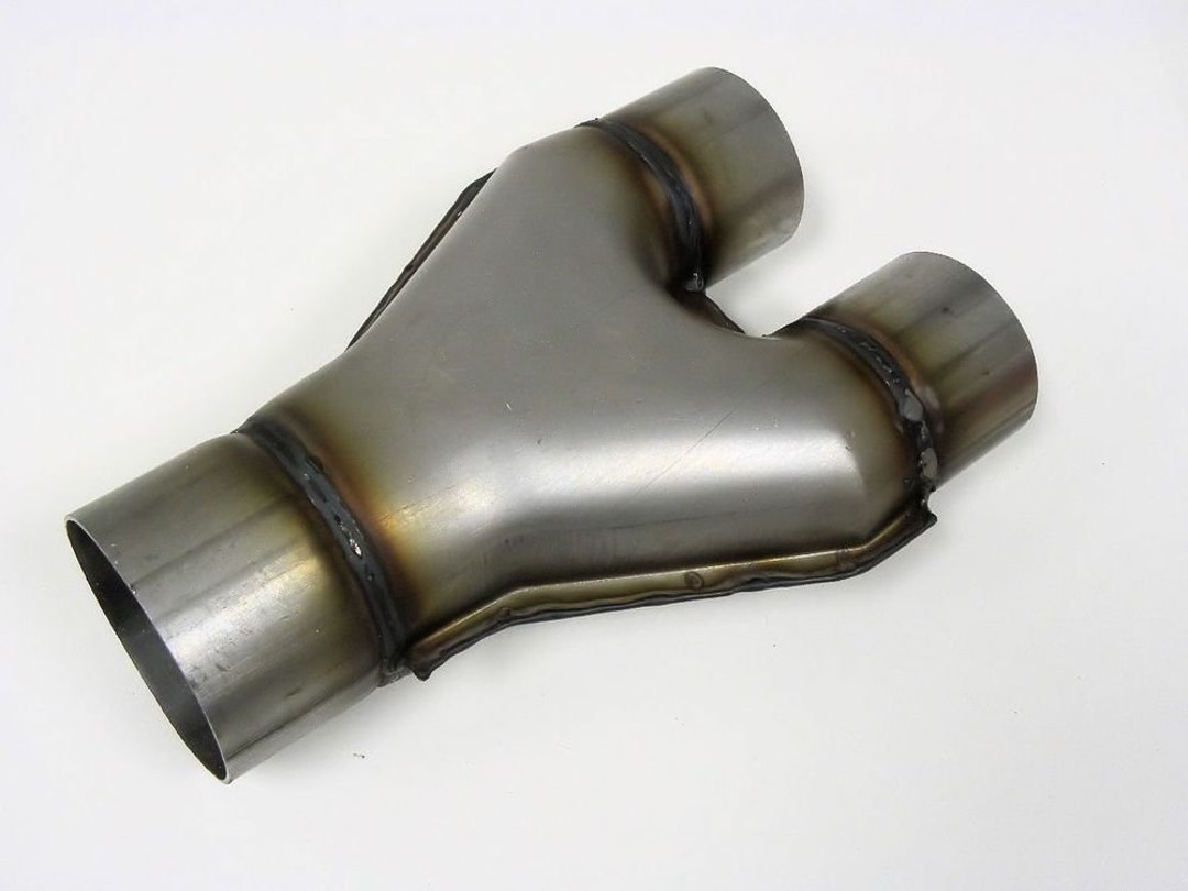 Exhaust Stamped Y Pipe 2.50 Dia Single Inlet to 2.50 Dia Dual Outlets ...