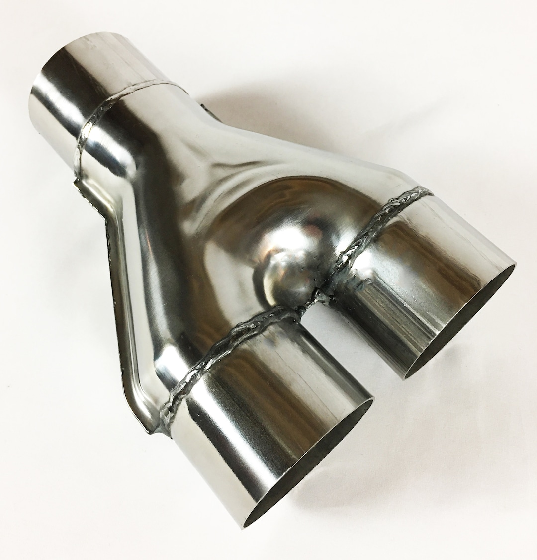 Exhaust Stamped Y Pipe 2.50 Dia Single Inlet to 2.50 Dia Dual Outlets ...