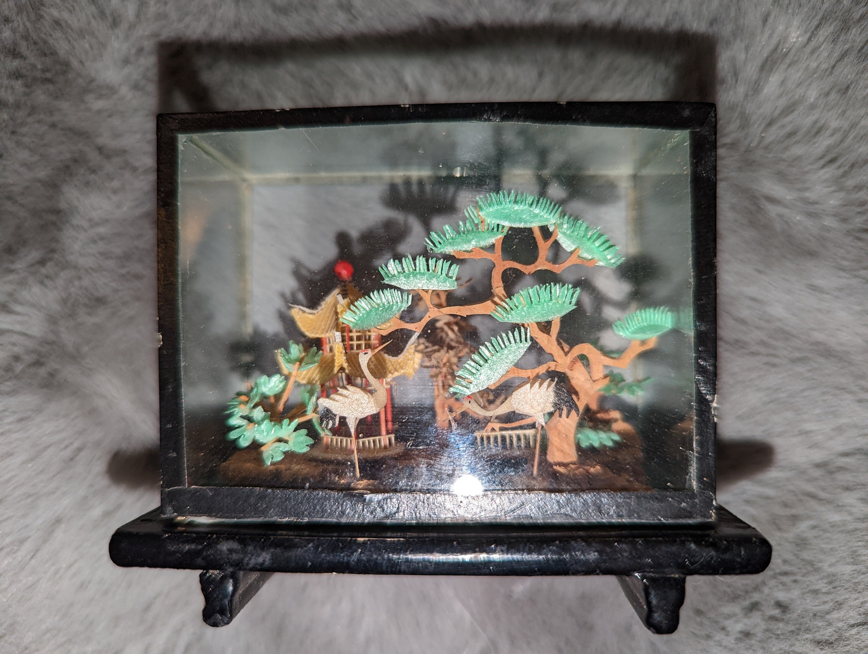 Small Colorful Asian Cork Art Enclosed Diorama - Etsy