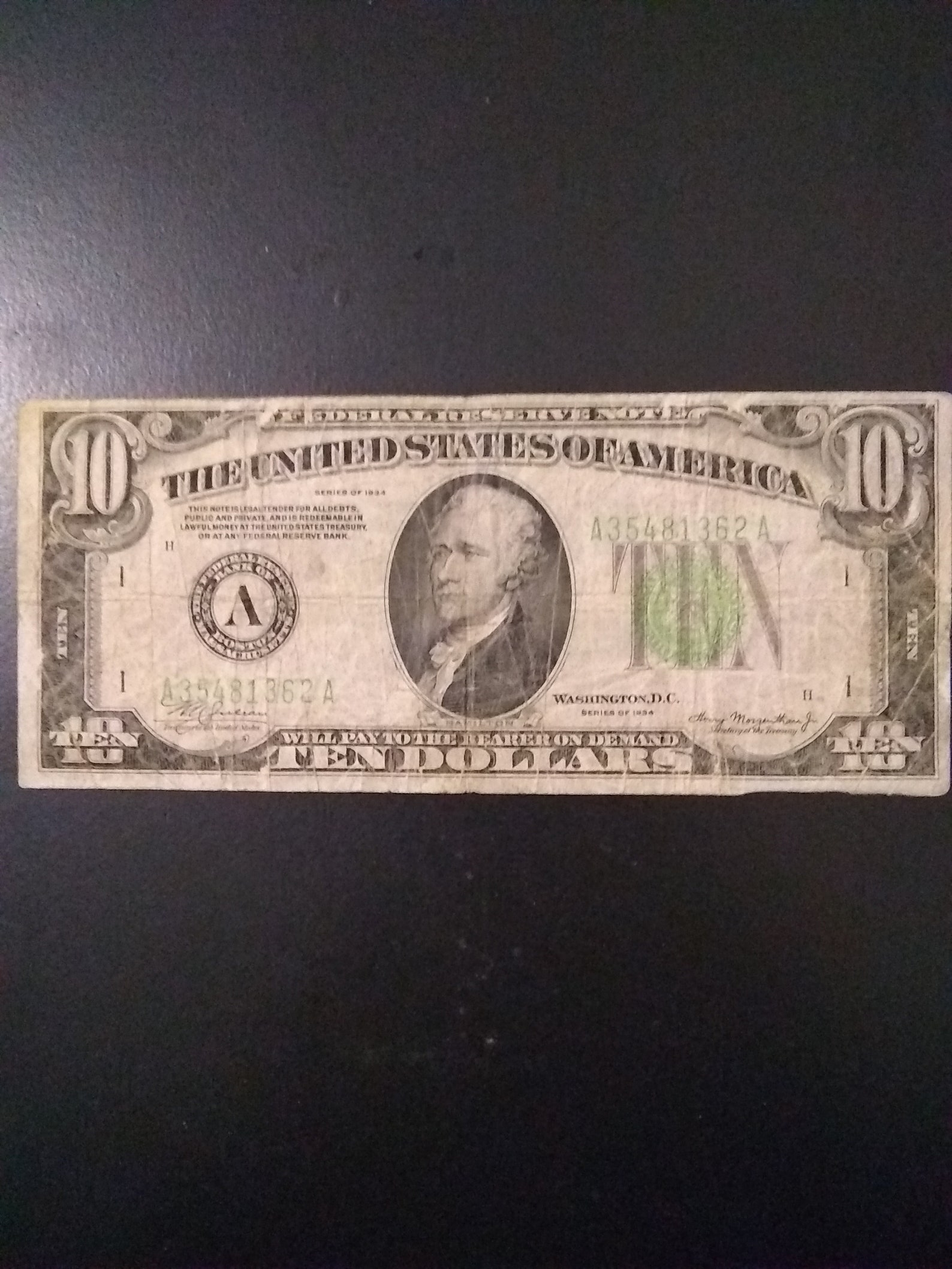 1934 10 Dollar Bill - Etsy