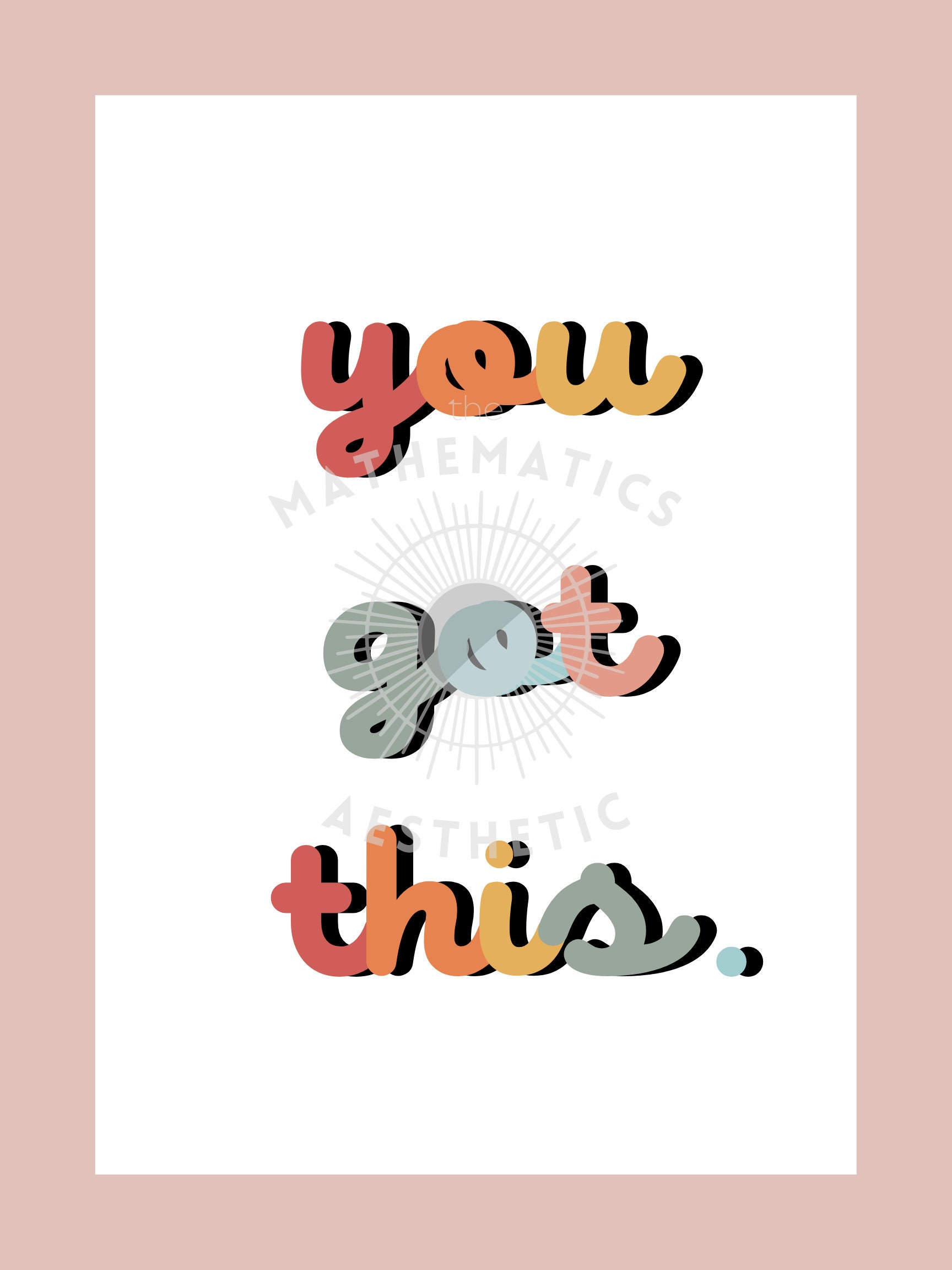 You Got This Poster, Classroom Art, Children's Art, Rainbow Boho ...