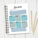 Printable Weekly Planning Sheet, Blue/green Color Scheme, Minimalistic ...