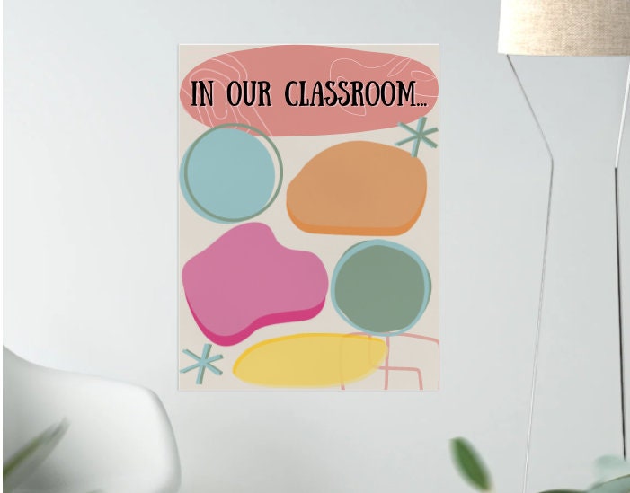 Classroom Rules Poster Template - Boho Aesthetic - Etsy