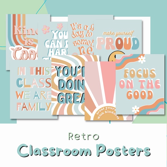 Retro Classroom Posters Motivational Posters Boho - Etsy