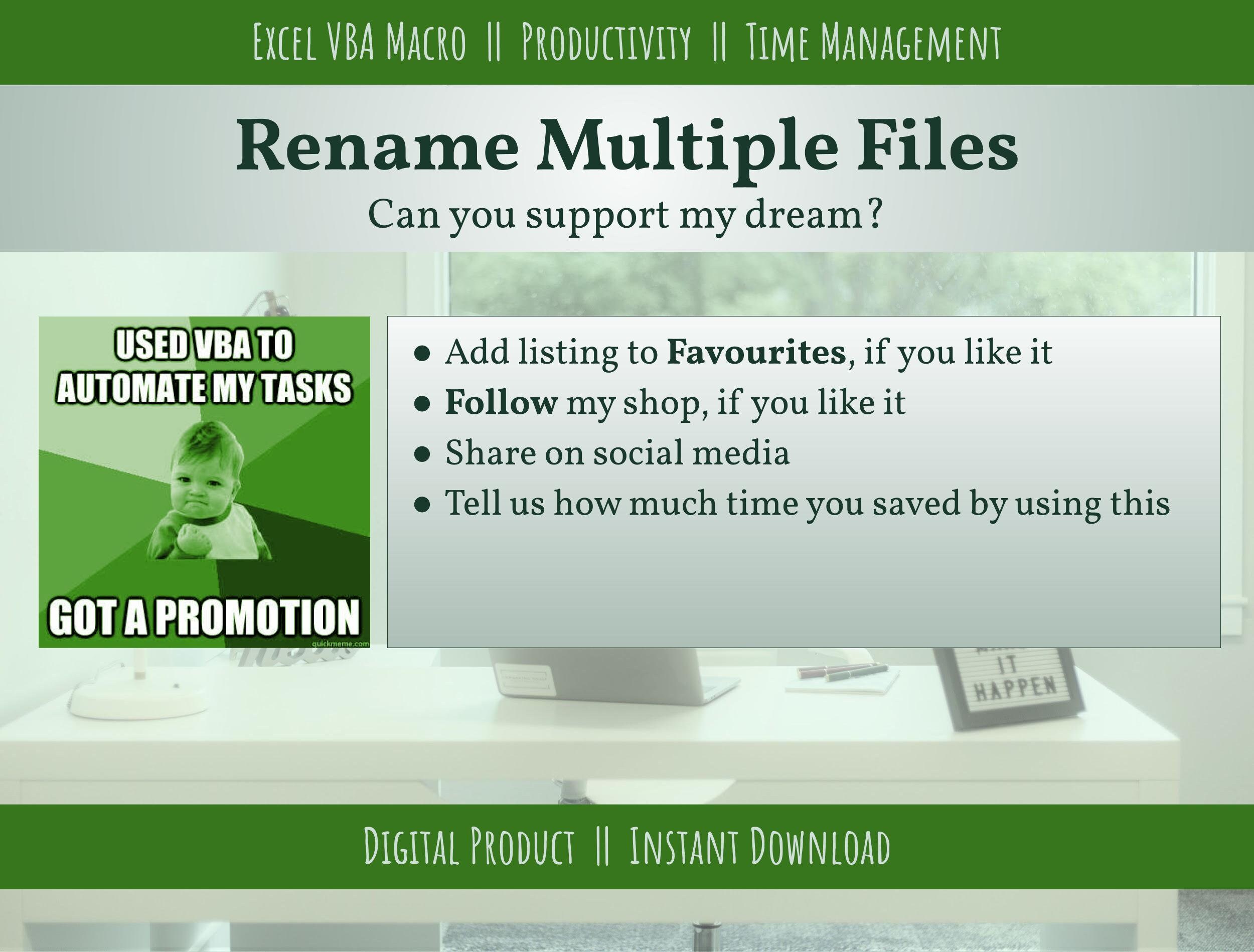 Rename Multiple Files Simultaneously Using Excel Macro Vba Works Instantly For Any File