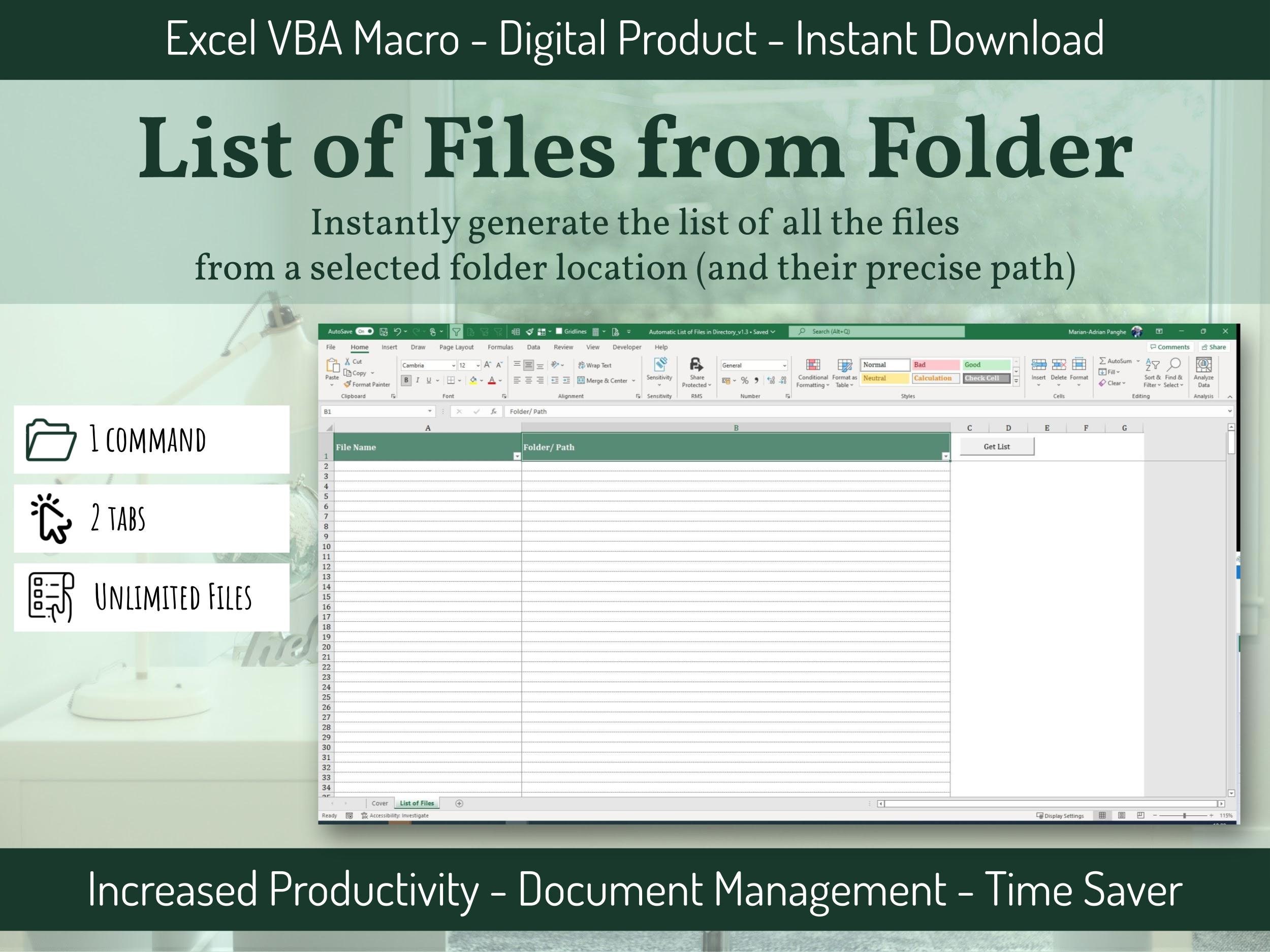 Create List of All Files and Folders (title and Path) From a Specific ...