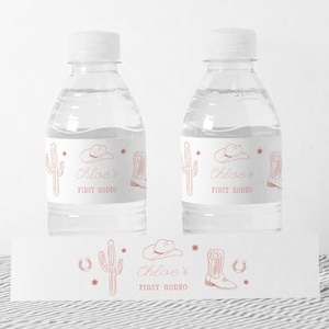First Rodeo Water Bottle Label Template, Printable Rodeo Water Bottle ...