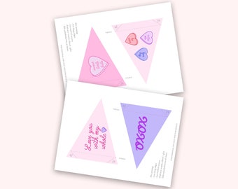 Valentine's Day Pennant Flag Templates DIY | Etsy
