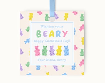 Printable Valentines Day Cards for Kids, Valentine Tags, Gummy Bear ...