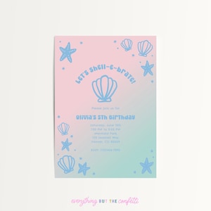 Printable Let's Shell-e-brate Party Invitation Template, Shellebrate ...