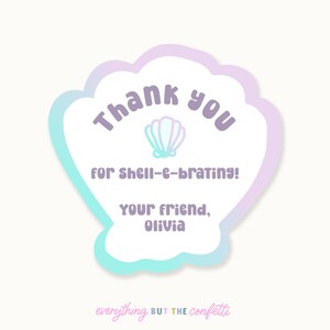 Printable Let's Shell-e-brate Gift Tags, Seashell Favor Tags, Editable ...