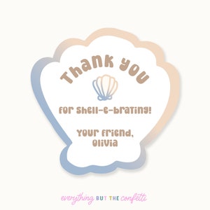 Printable Let's Shell-e-brate Gift Tags, Seashell Favor Tags, Editable ...