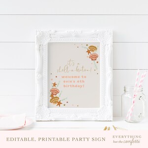 Boho Mermaids Party Sign Template Editable Party Sign for - Etsy
