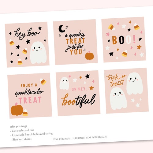 Printable Halloween Cookie Tags Hey BOO Sweet Treat Tag - Etsy