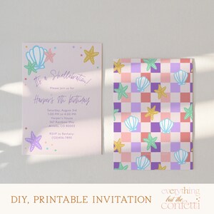 Magical Shellebration Editable Printable Invitation Template | Etsy