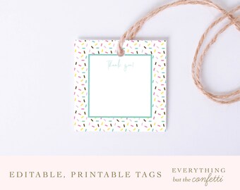 Editable Gift Tags Printable Party Tags Editable JPG File - Etsy
