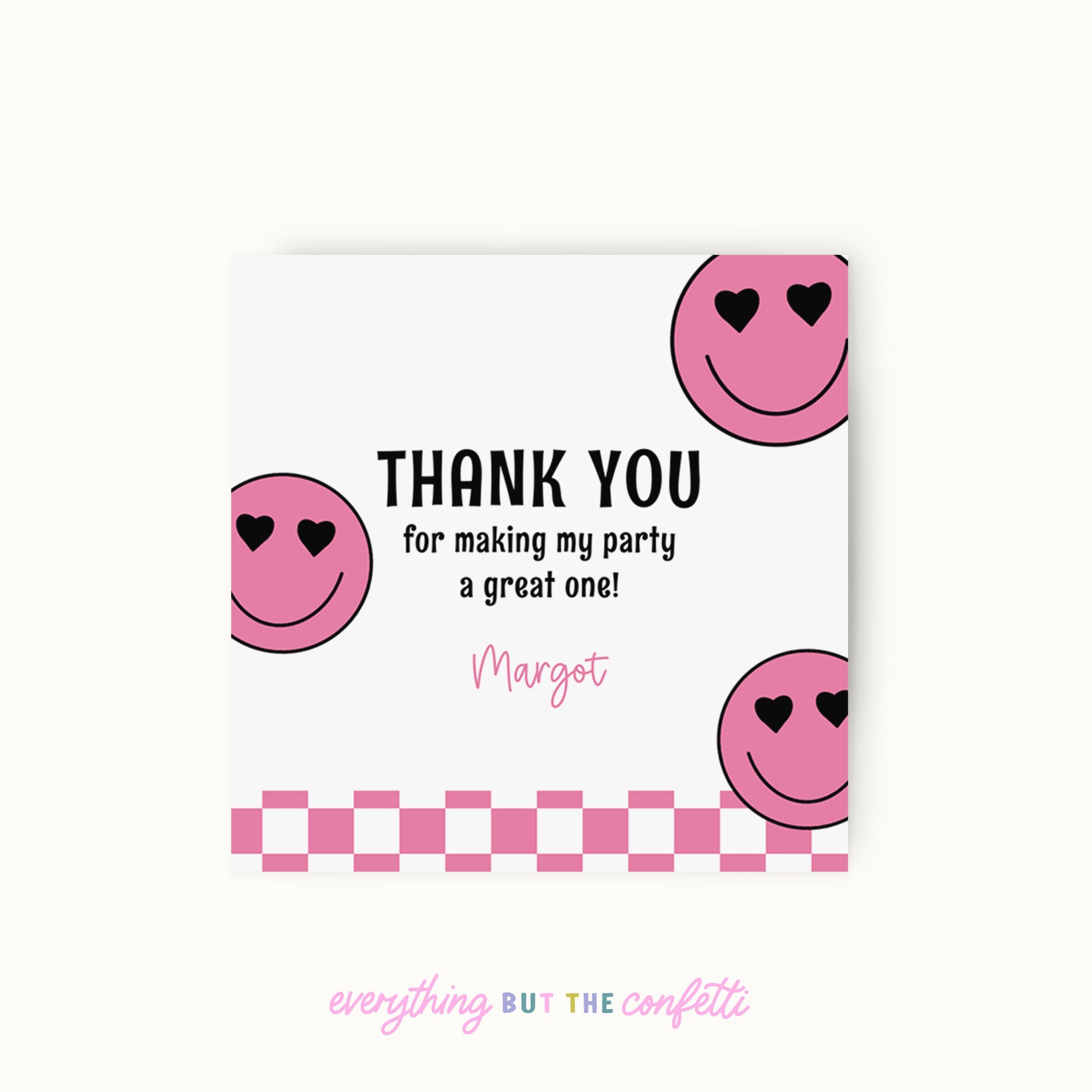 Smiley Faces Editable Printable Party Favor Tags Template, Kids Party ...