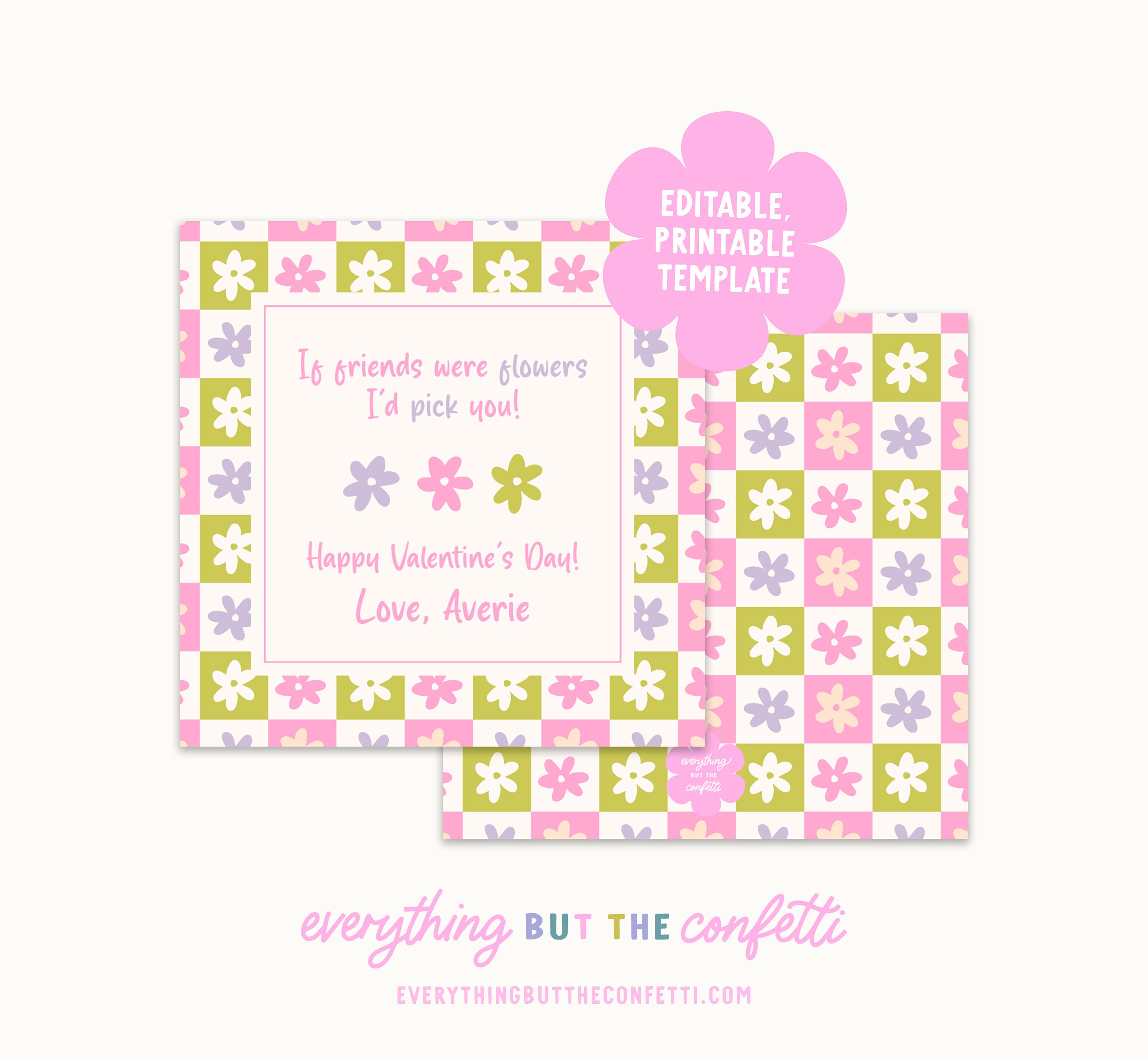 Printable Valentine for Kids, Cute Valentine Printable, Editable ...