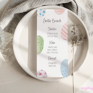 Printable Easter Eggs Menu Template, Easter Digital Menu, Easter Brunch ...