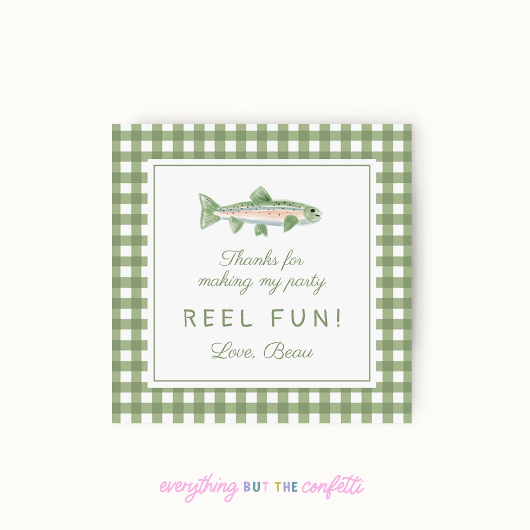 Fishing Birthday Editable Printable Favor Tags Template, Ofishally One ...