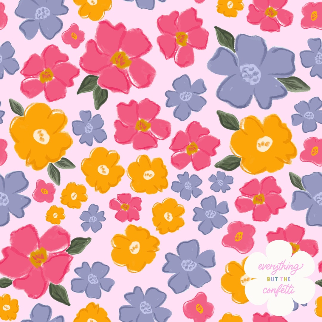 Floral Seamless Digital Pattern, Flowers Pattern, Summer Repeating ...