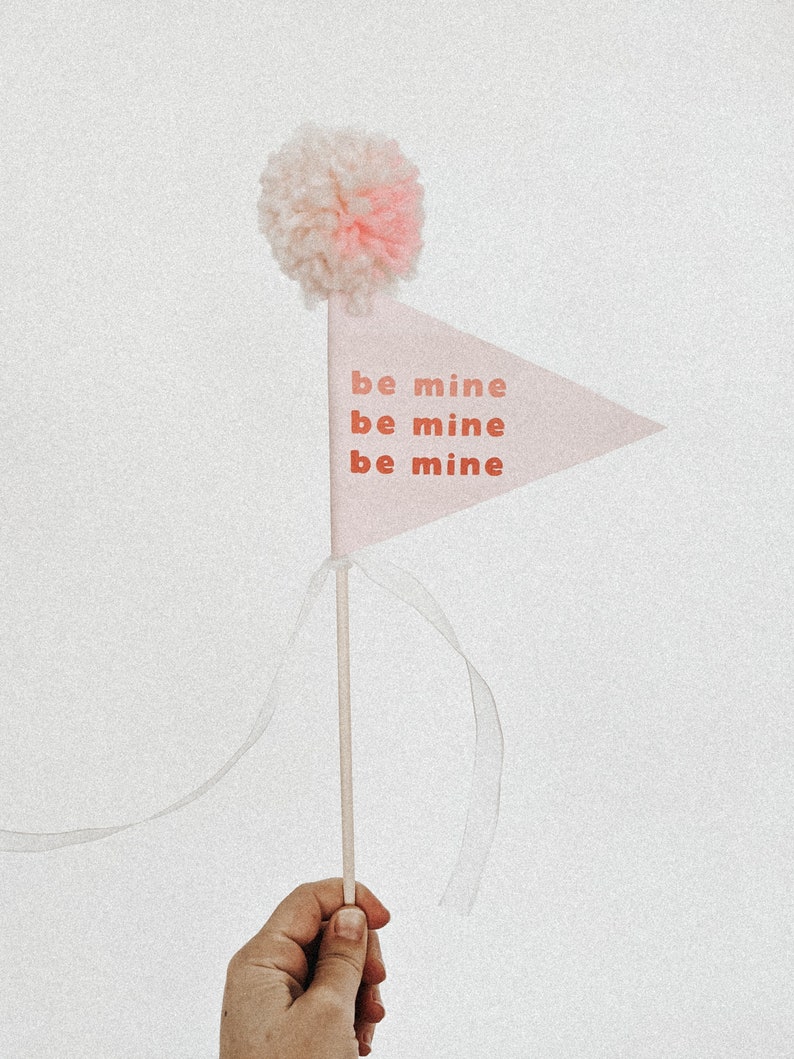 Valentine's Day Pennant Flag Templates DIY | Etsy