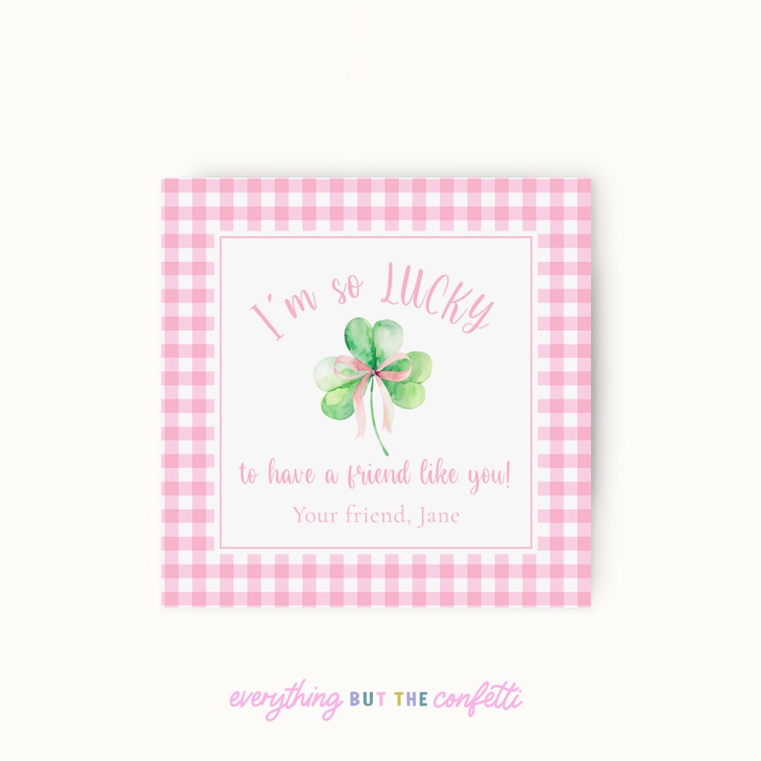 Printable St. Patrick's Day Tag Template, Lucky Printable Tag, Instant ...