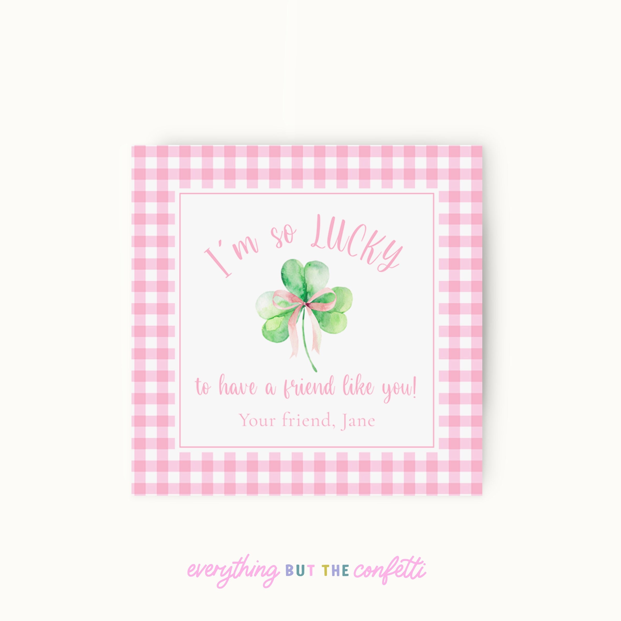 Printable St. Patrick's Day Tag Template, Lucky Printable Tag, Instant ...