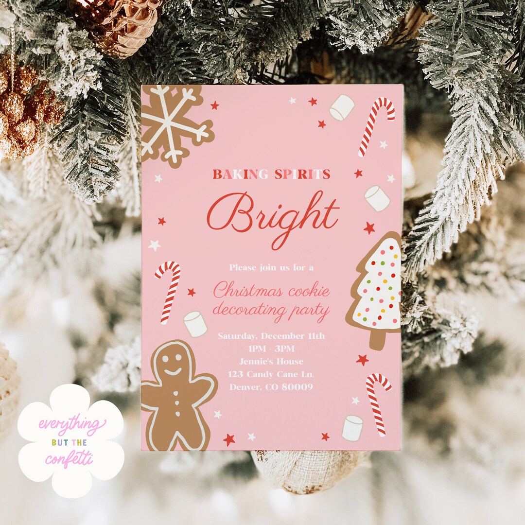 Christmas Cookies Editable Printable Invitation Template, Gingerbread ...