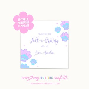 Let's Shell-e-brate Gift Tags, Printable Birthday Gift Favor Tags ...