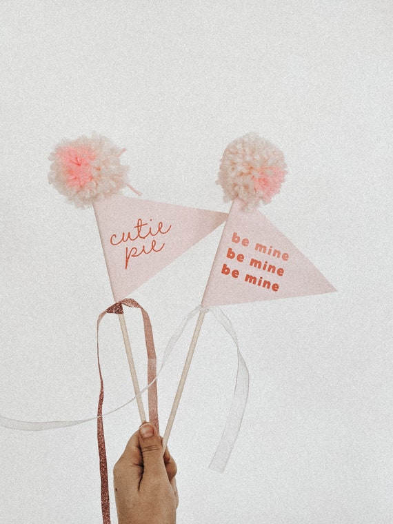 Valentine's Day Pennant Flag Templates DIY | Etsy